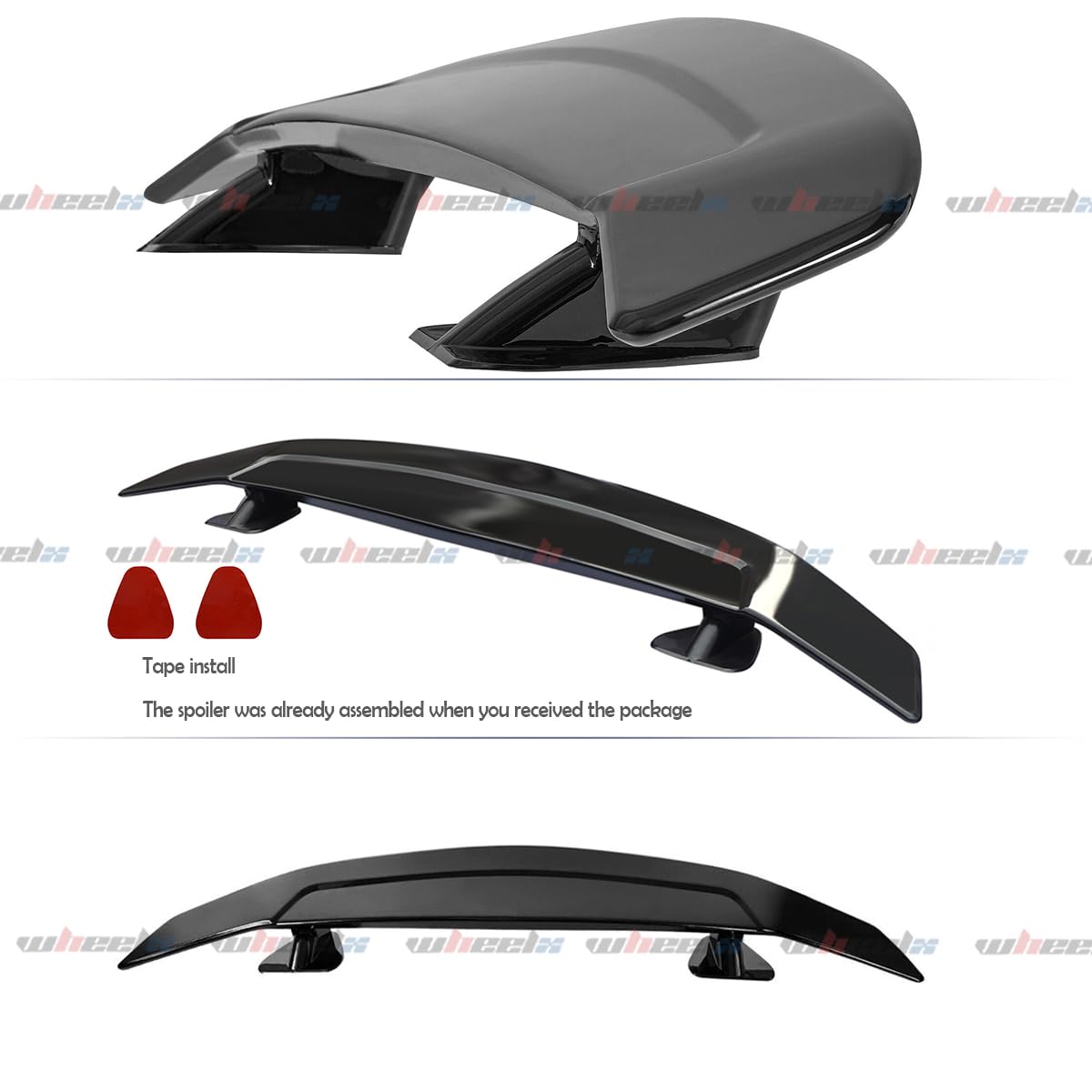 Snapklik.com : WheelX 46inch Universal Rear Spoiler, Trunk Wing ABS ...
