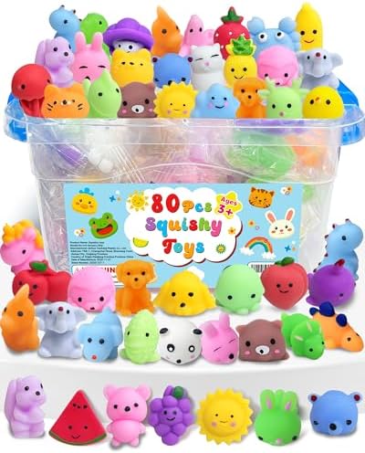 Amazon.com: 80 Pack Squishy Toys, Kawaii Party Favors for Kids 3-5, 4-8 ...
