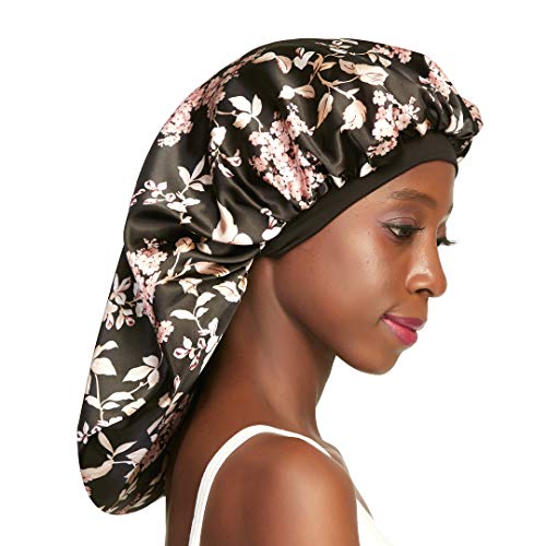 Awefeel Double-Layer Satin Sleep Cap for Long Hair, Braids, Dreadlocks ...