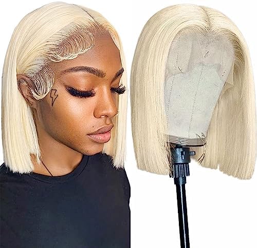 Amazon.com : JOZPOK 13x6 Blonde Bob Wig Brazilian Straight 613 Short ...