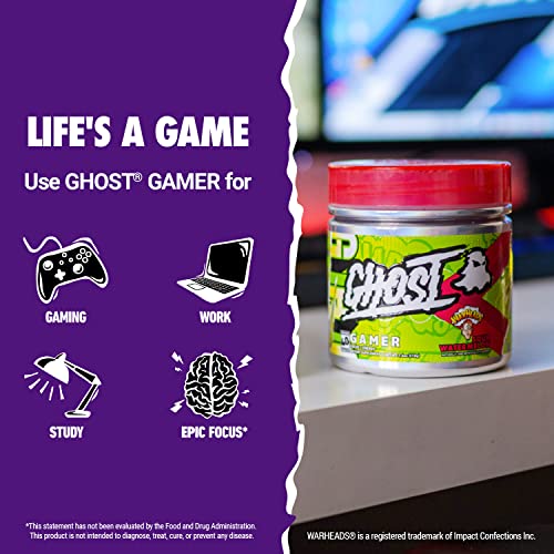 GHOST Gamer: Energy and Focus Support Formula - 40 Servings, Warheads ...
