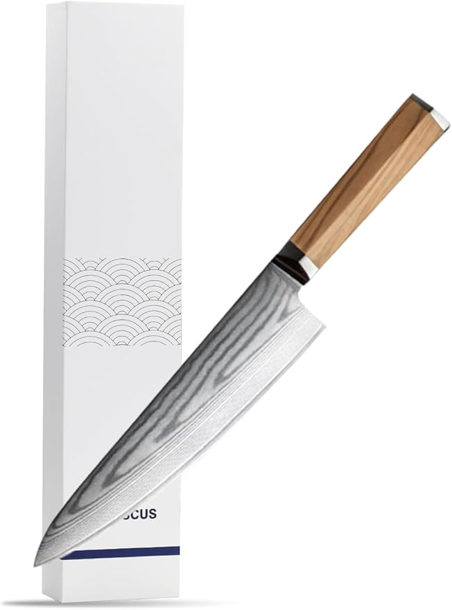 Amazon.com: Damascus Japanese Chef Knife 8 Inch, Gyuto Knife 67 Layers ...