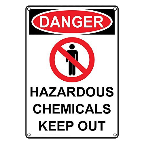 Weatherproof Plastic Vertical OSHA Danger Hazardous Chemicals Keep Out ...
