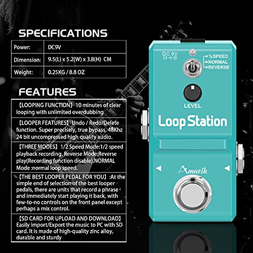 Snapklik.com : Amuzik Looper Guitar Pedal For Electric Guitar Loop ...