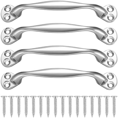 4 Piece Door Handles, Silver Cabinet Door Handles, Kitchen Handles ...