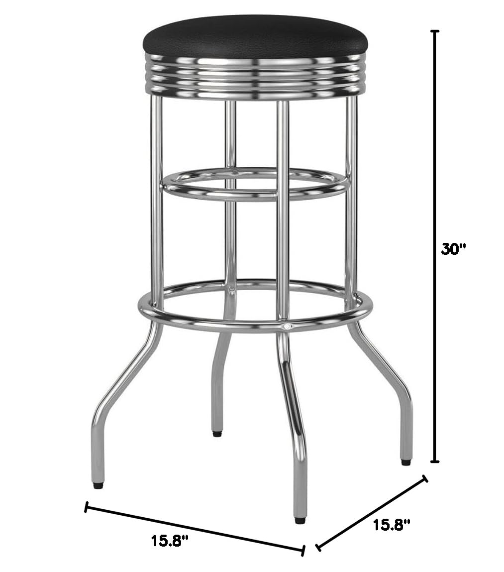 TRINITY Heavy Duty 30 Inch Stools, Bar-Height Swivel Chrome Kitchen Counter, Garage, or Workshop ...