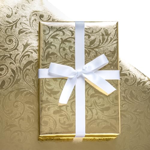 Snapklik.com : LeZakaa Gold Gift Wrapping Paper - Vintage Floral ...