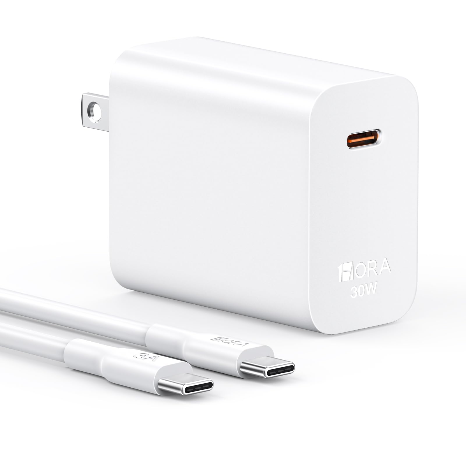 1 Hora Cargador Tipo C, PD 30W Cargador Carga Rápida, con Cable USB C a C 1M 3A, Compatible con ...