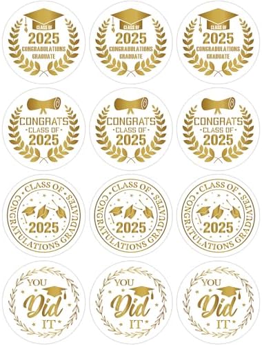 Amazon.com: Lucleag 360PCS Golden Graduation Envelope Seals Stickers ...