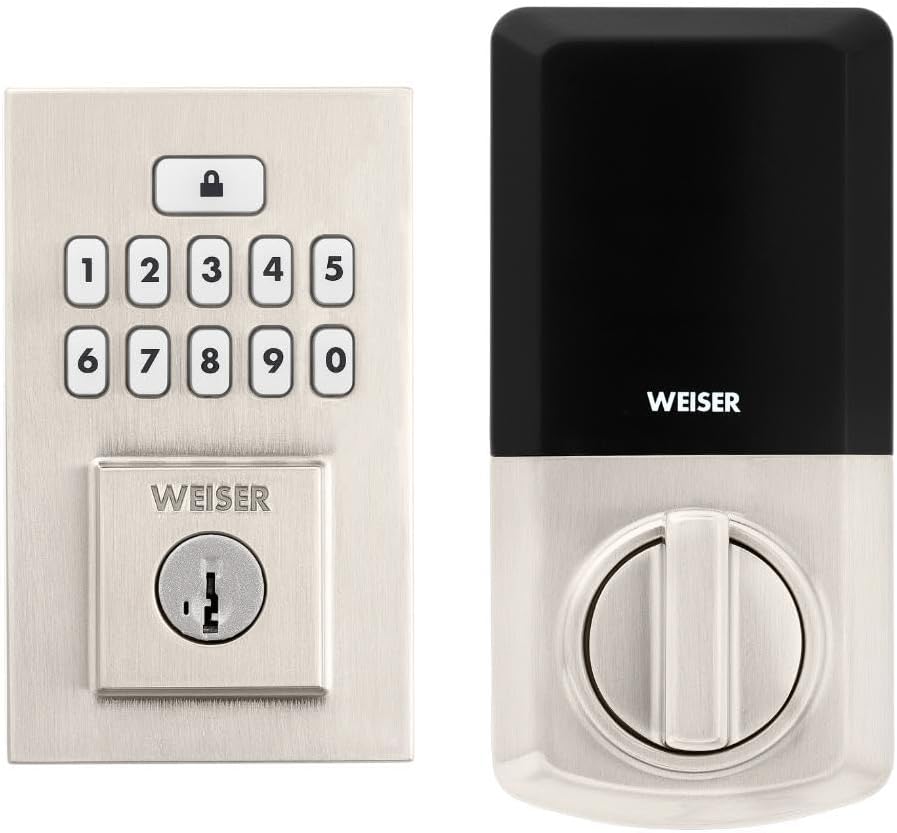 Weiser SmartCode 10 Satin Nickel Keyless Entry Door Lock/Deadbolt Lock ...