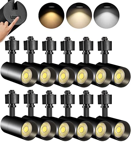 VANoopee 12 Pack 3-Color 10W H Track Lighting Heads Dimmable LED Track ...