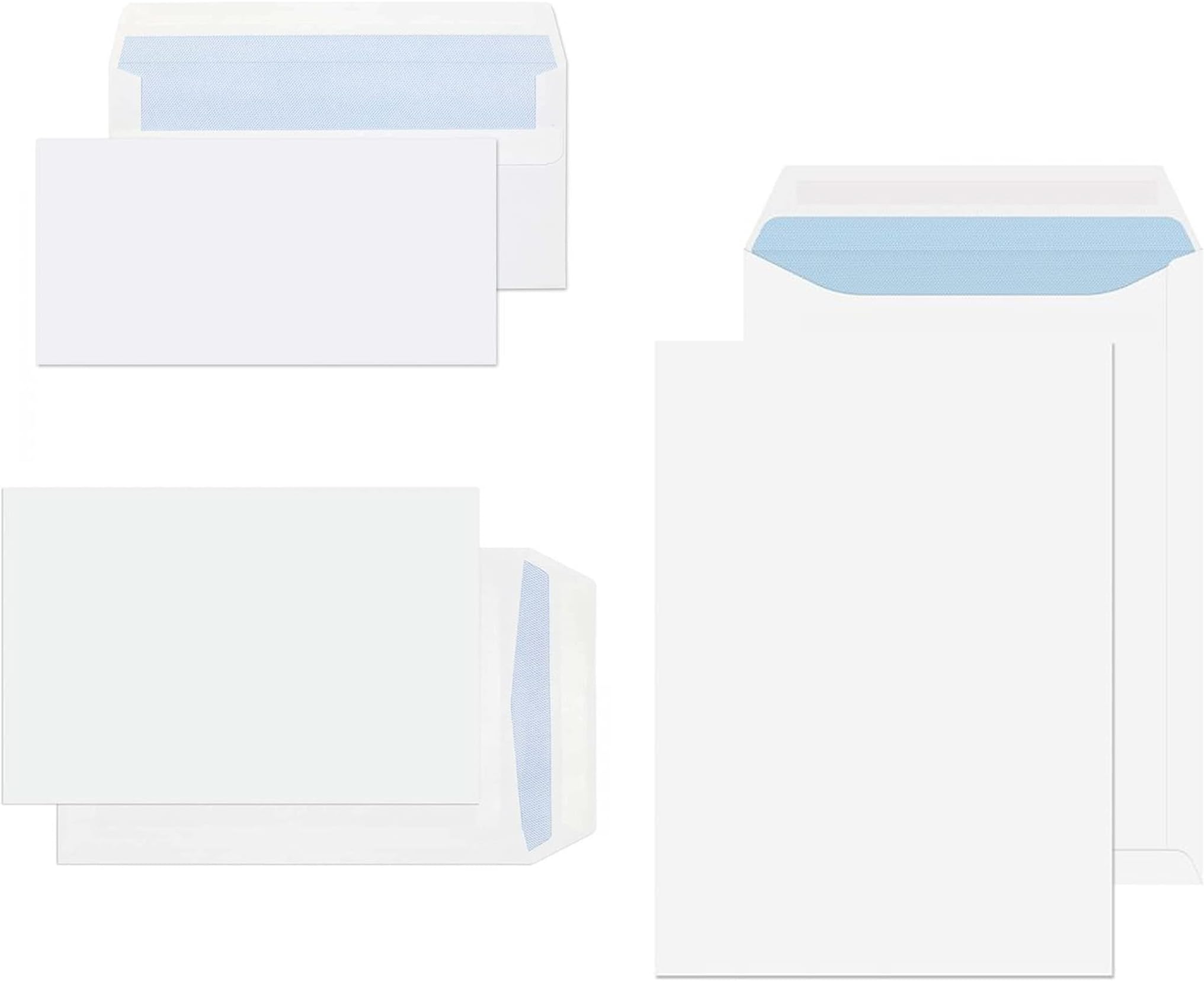 PACK OF 40 ASSORTED WHITE PADDED ENVELOPES 10 OF EACH SIZE 1,3,5 & 7 ...