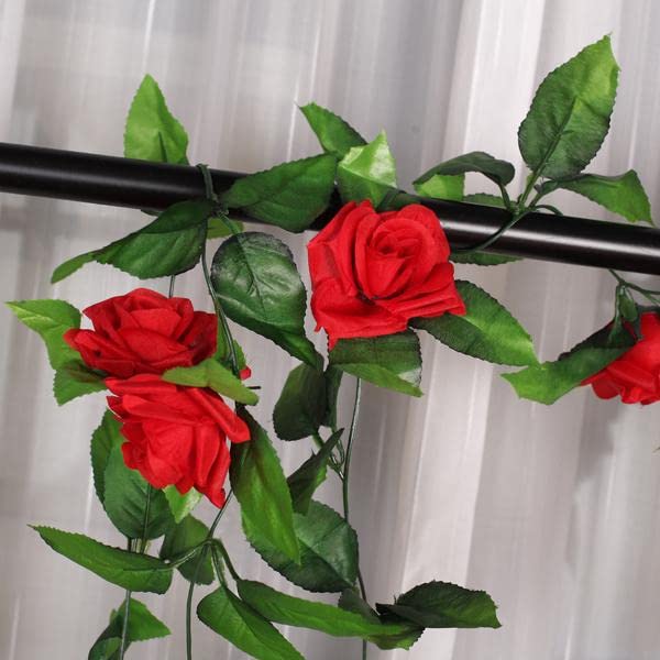 Buy GIANTE Artificial Realistic Red Rose Garland Silk Flower Vine for ...