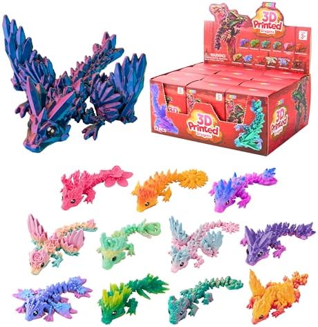 Amazon.com: JOYIN 12 Pcs 3D Printed Dragon Blind Box Series, Mystery ...