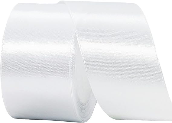 50mm Wide Thick White Ribbon for Gift Wrapping,22m 2Inch Large Fabric ...