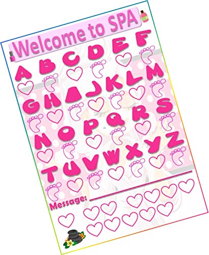 PartyStuff Spa Theme Paper Games - Spa Alphabet Points - Alphabet ...