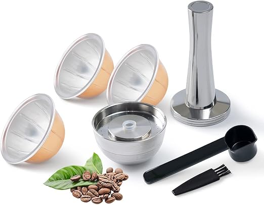 Amazon.com: Stainless Steel Vertuo Next Reusable Pod+EMPTY Refillable ...