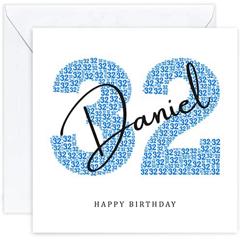 Personalised 32nd Birthday Card - Thirty Second Birthday Card for ...