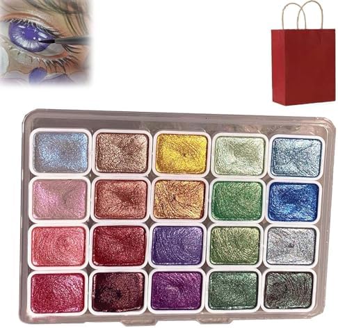 Amazon.com: Lisilinka Glitter Watercolor, 20 Colors Watercolor Painting ...