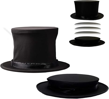Amazon.com: Collapsible Top Hat- Magician Costume- Magician Top Hat ...