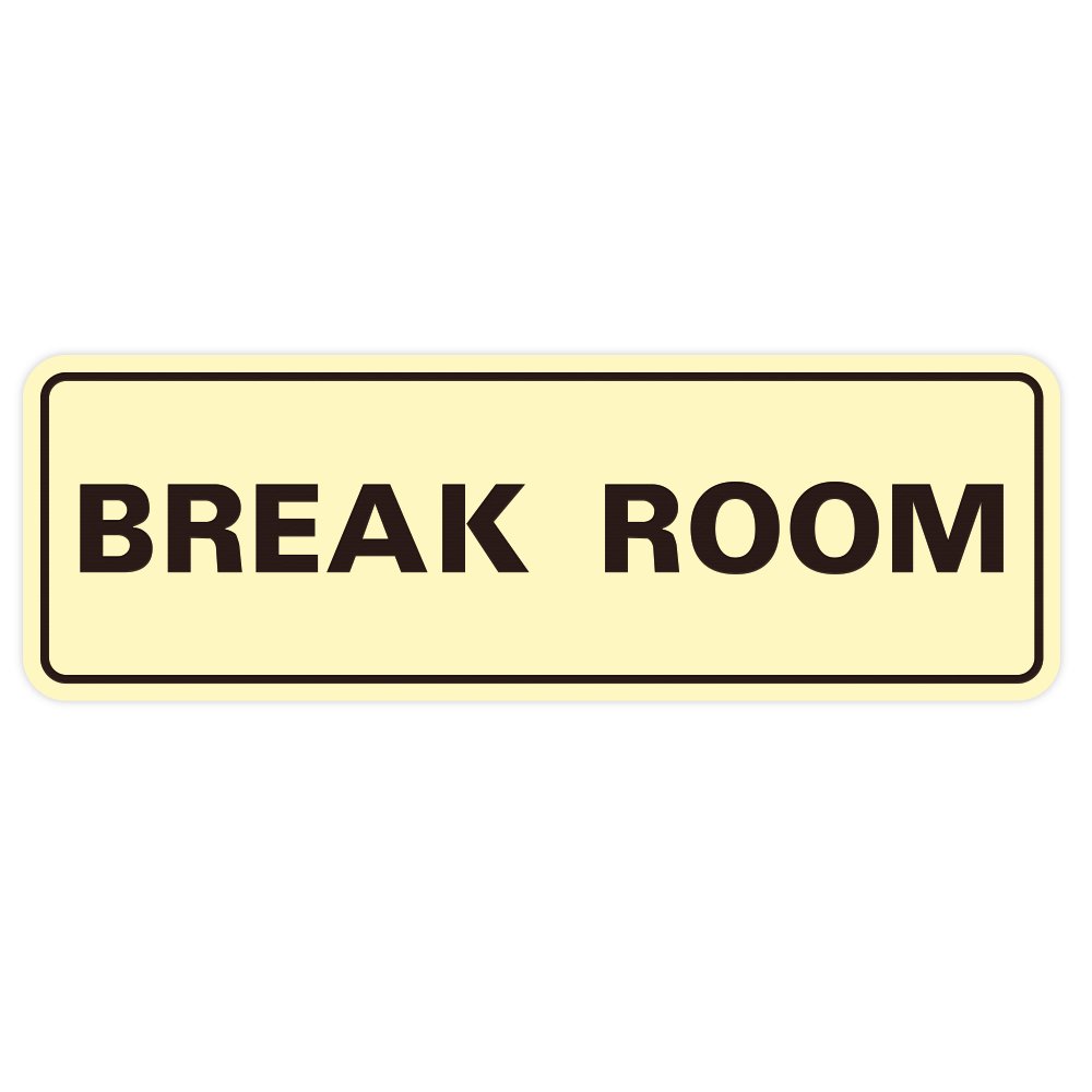 Amazon.com : Standard Break Room Door or Wall Sign - Ivory/Dark Brown ...