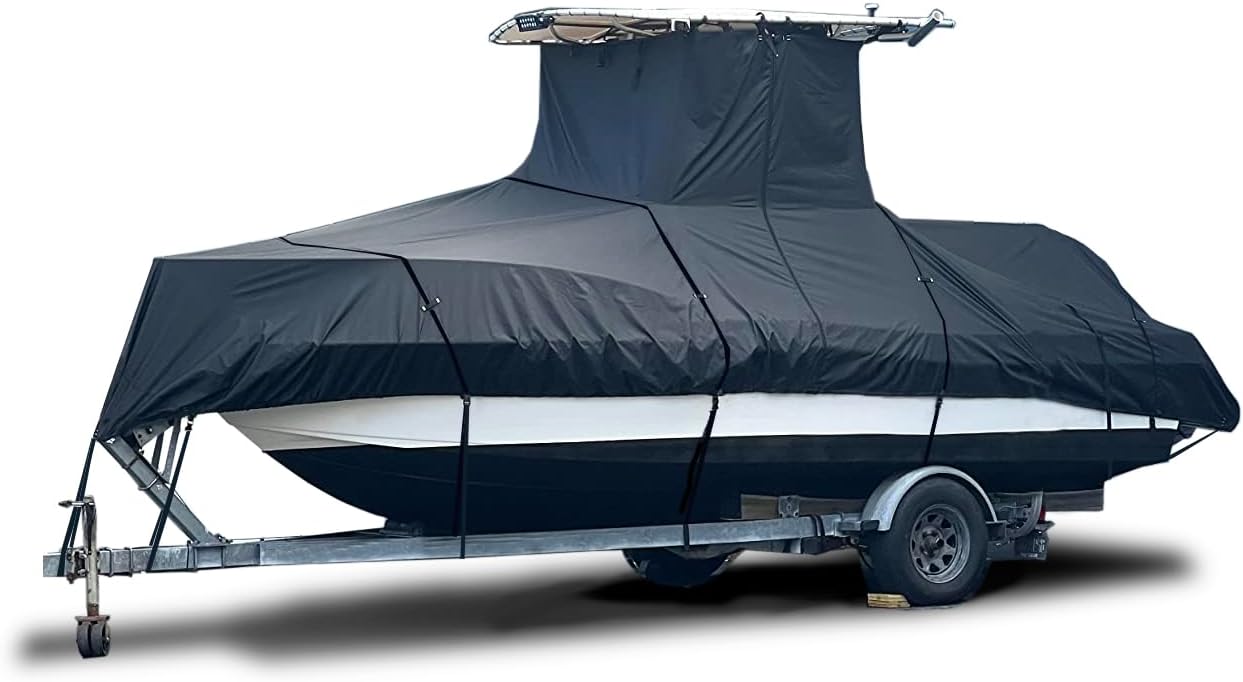 Amazon.com: EliteShield Heavy Duty T-Top Boat Cover, Fits 24ft to 26ft ...