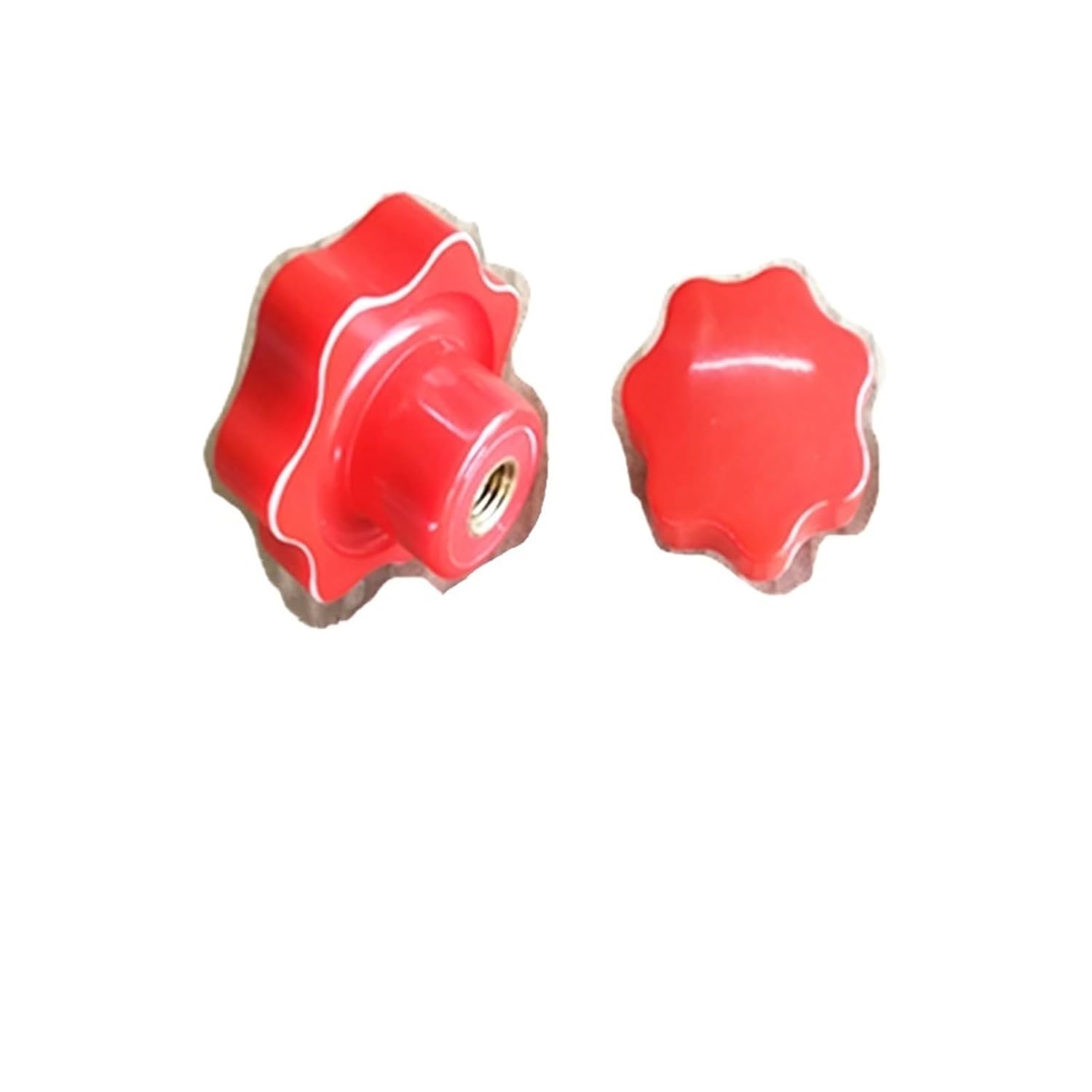 Star knurled Clamping knob nut, red Star Handle knob Plum Rubber Head ...