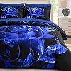 Amazon.com: WONGS BEDDING Blue Comforter Set King 7 Pieces, Reversible ...