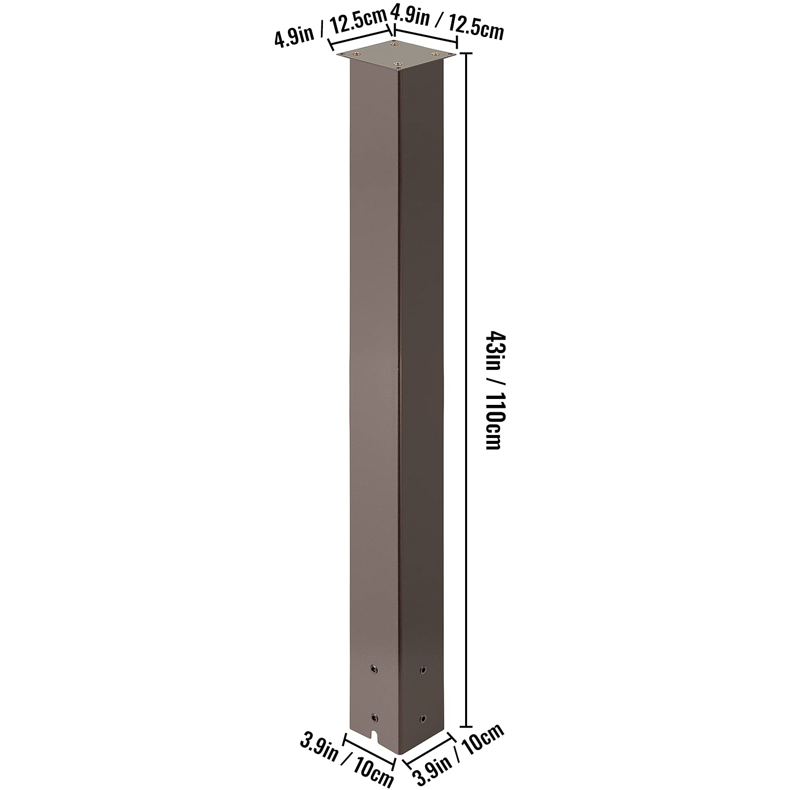 VEVOR Mailbox Post, 43" High Mailbox Stand, Bronze Powder-Coated Mail Box Post Kit, Q235 Steel ...