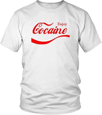 Amazon.com: Enjoy Cocaine Parody T-Shirt - Funny Offensive Vulgar Drugs ...