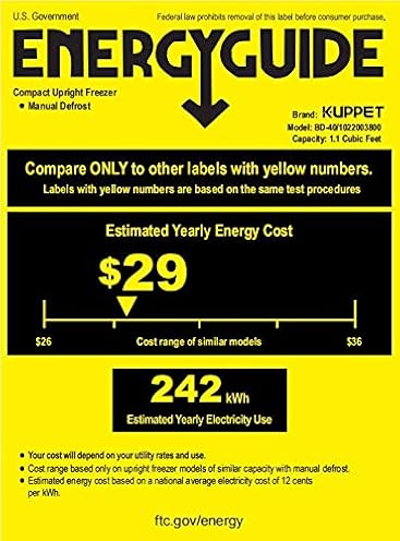 Amazon.com: KUPPET Compact Upright Freezer, Single Door, Reversible ...