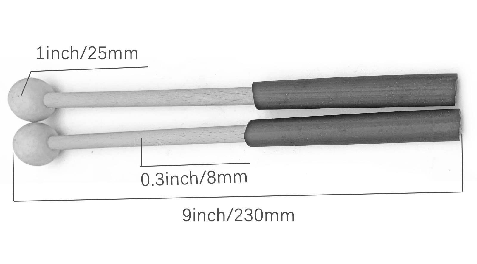 Snapklik.com : TUOREN 1 Pair 9 Inch Rubber Xylophone Sticks Tongue Drum ...
