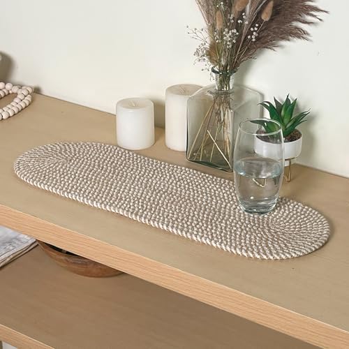 Amazon.com: CHARDIN HOME Oval Jute & Cotton Woven Braided Table Runner ...