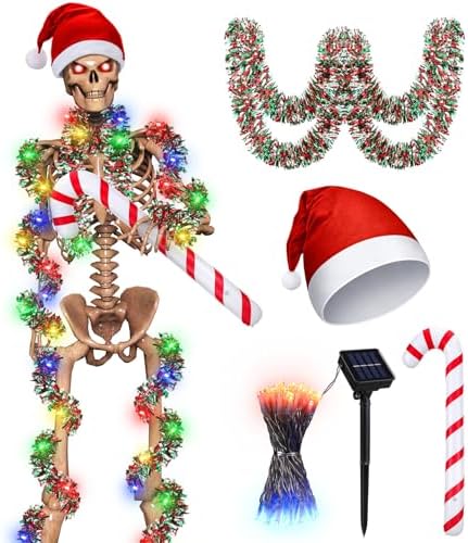 Amazon.com: 12 ft Giant Sized Christmas Skeleton Costume Set Extra ...