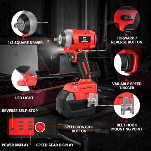 Snapklik.com : Cordless Impact Wrench 1/2 Hog Ring Compatible