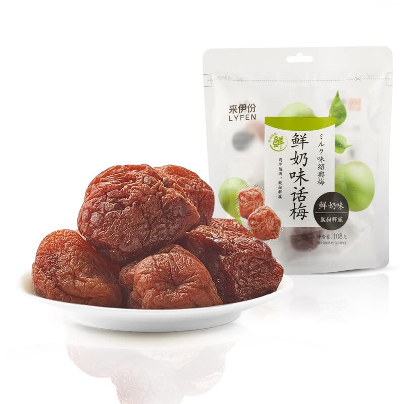 Amazon | 来伊份 鲜奶味话梅 话梅 果脯果干 梅の砂糖漬け 梅子蜜饯 休闲零食 袋装108g*2 | Generic | 中華菓子 通販