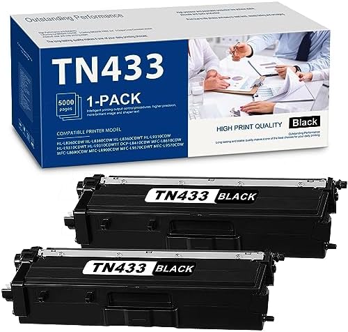 Amazon.com: TN-433 TN433 Toner Cartridge High Yield Black, Replacement for Brother TN-433 Toner ...
