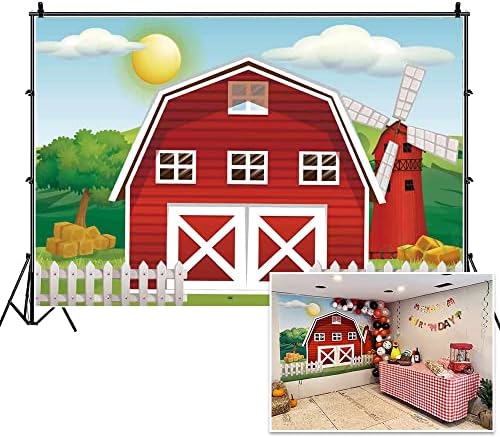 Amazon.com : Red Barn Door Haystack Photography Backdrop Farm Theme ...