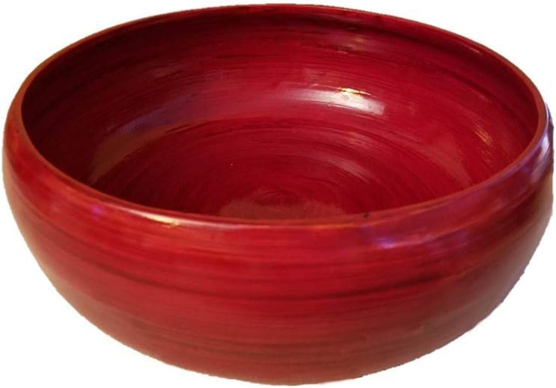 Amazon.com: DWB RED Spun Bamboo Bowl- Decorative Lacquer Finish DEEP 12 ...