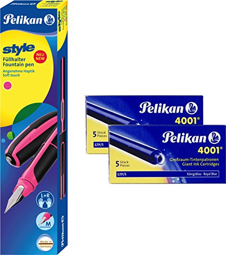 Pelikan Füllhalter Style Neon, Feder M (Füller + 10 Patronen, Neonpink ...