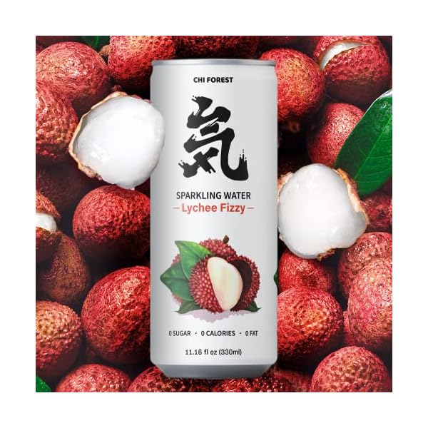 GENKI FOREST Flavored Sparkling Lychee Fizzy, 0 sugar, 0 calories, 100% | Gourmetian