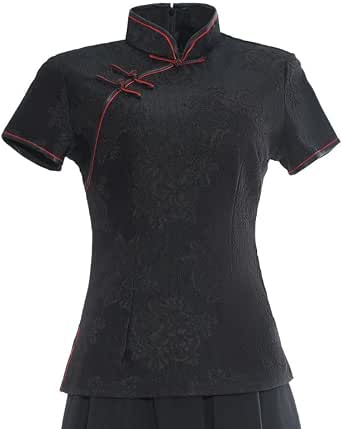 Shanghai Story Short Sleeve Chinese Blouse Traditional Top Qipao Shirt ...