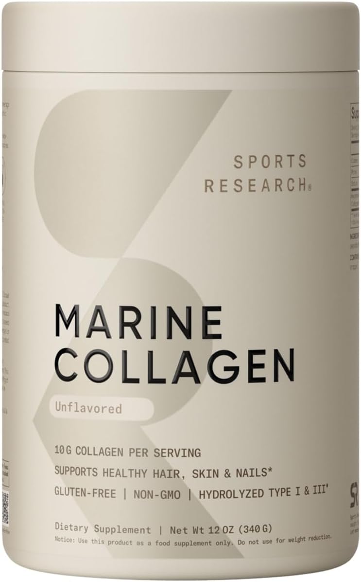 Amazon.com: Sports Research Marine Collagen Peptides Powder - Sourced ...