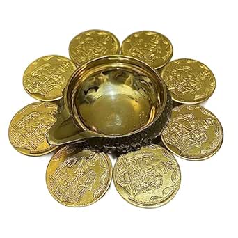 Buy Riyashree Ashta Kubera Vilakku Lakshmi Deepam, Brass,Kundulu ...
