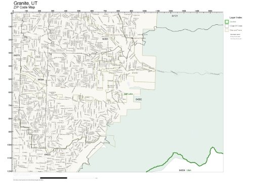 ZIP Code Wall Map of Granite, UT ZIP Code Map Not Laminated: Amazon.com ...