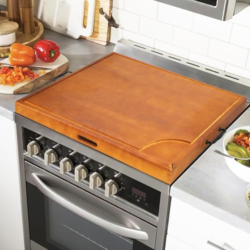 Amazon.com: Acacia Wooden Noodle Board for Gas Stovetop, Stove Top ...
