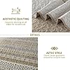 Amazon.com: Menghomeus Taupe Aztec Quilt Set King Size Boho Striped ...