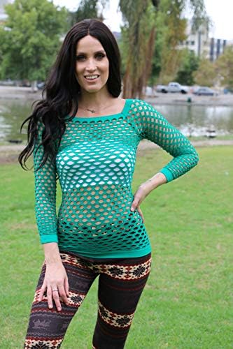 TD Collections Women's Elastic Nylon-Spandex Long Sleeve Fishnet Layer ...