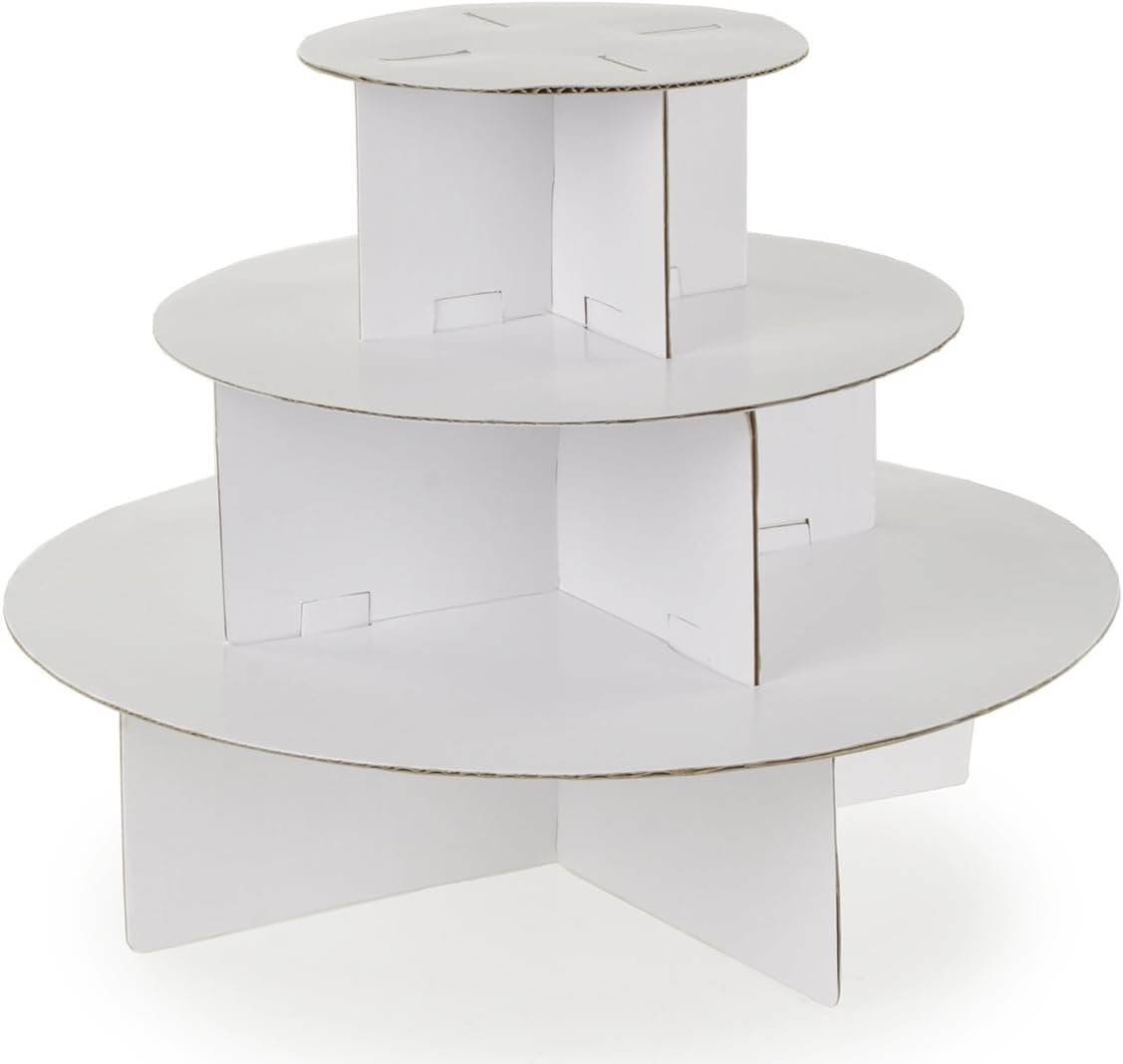 Amazon.com: Displays2go 3-Tier Cardboard Cupcake Stands for 36 Cupcakes ...