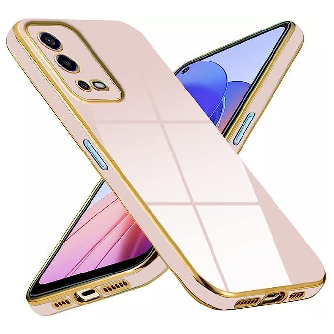 The Little Shop 6D Chrome Back Cover for Oppo A55 5G with Gold Plated ...